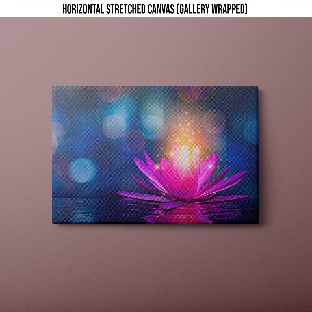 Purple Lotus Flower Wall Art Canvas Print - Framed Wall Art - Lotus ...