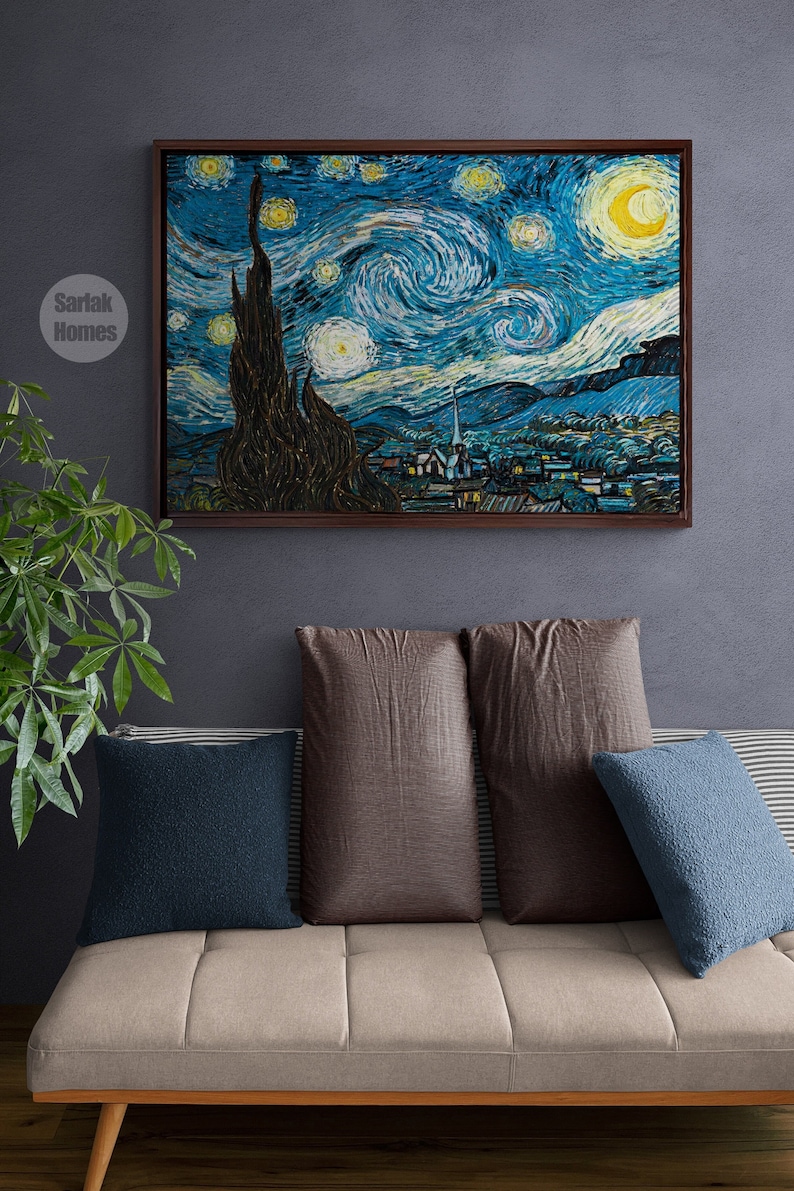 Van Gogh Canvas,vincent Van Gogh Starry Night Over, Van Gogh Print ...