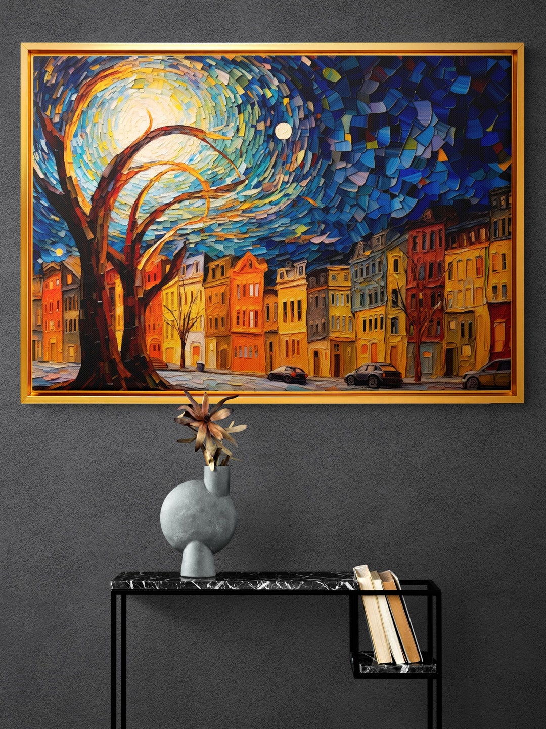 Colorful City Landscape Painting Canvas Wall Art, City Landscape Canvas ...