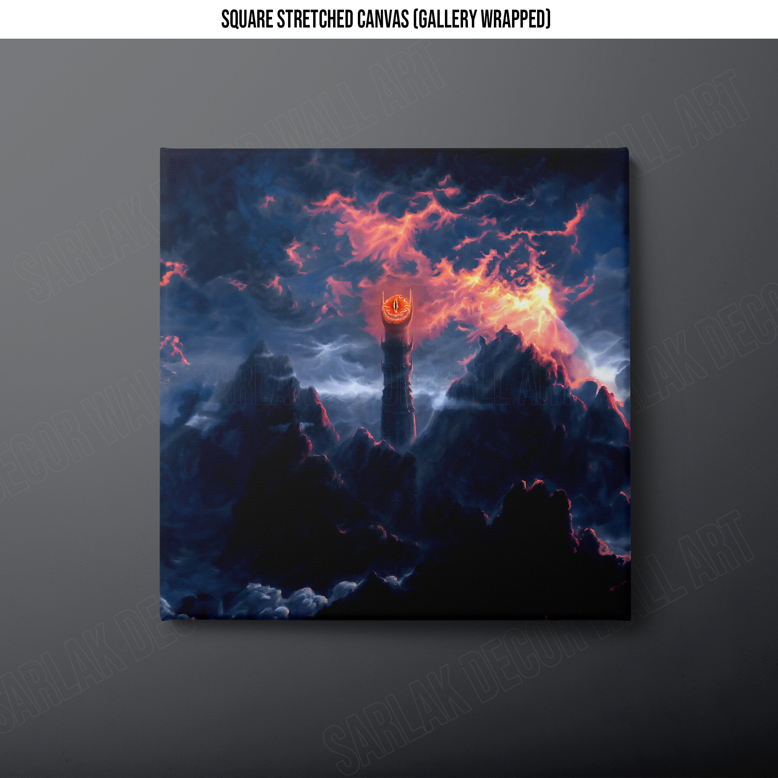 Mordor Sauron Barad-dûr Eye Tower Canvas Print, LOTR Canvas, Lord of ...