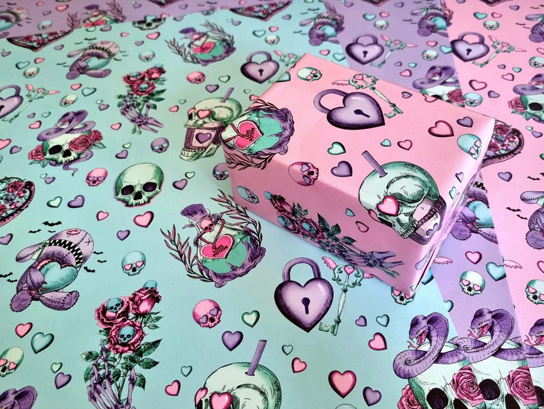 Pastel Goth Wrapping Paper | Gothic Birthday Wrapping Paper | Gothic ...