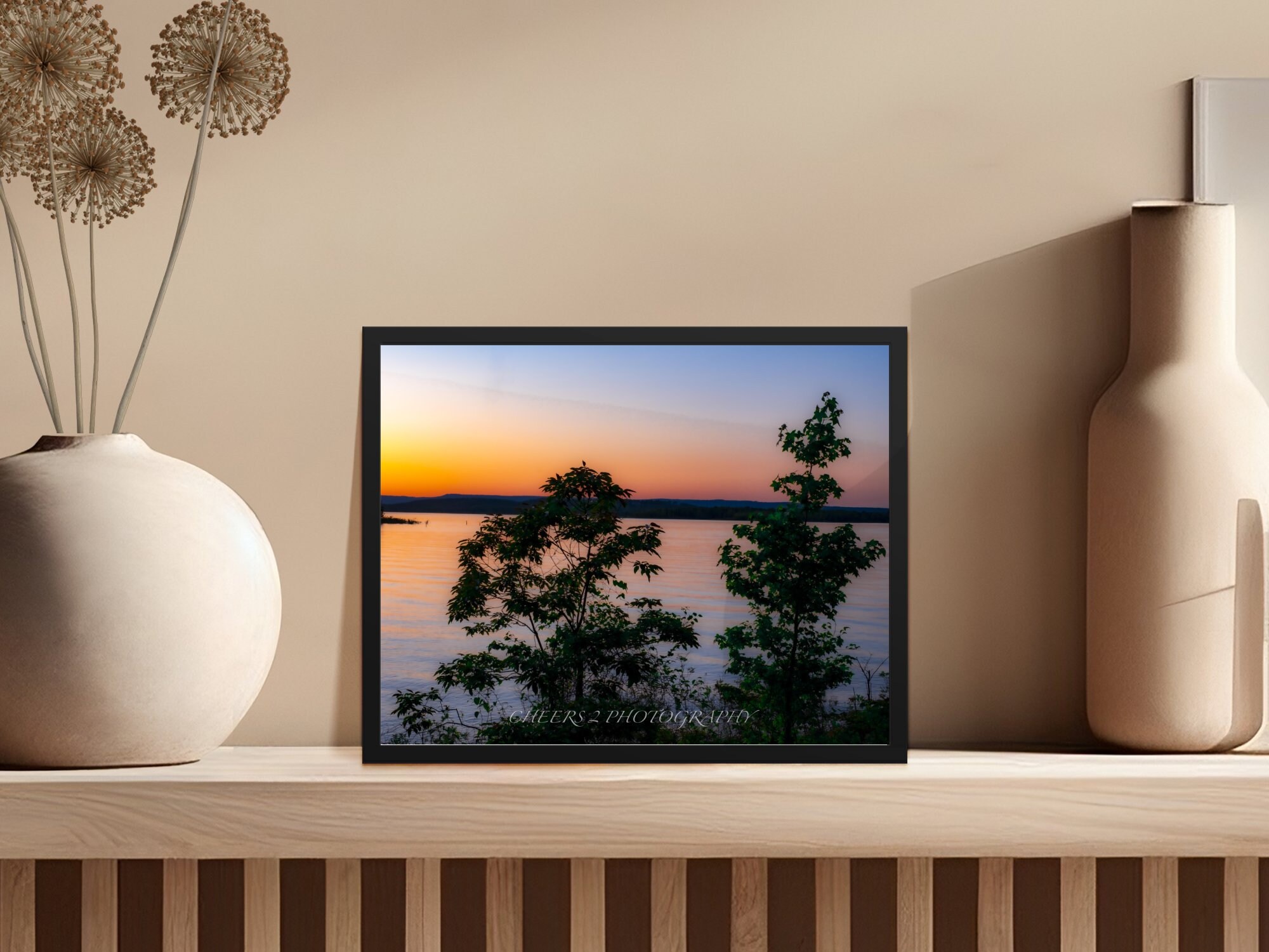 Sunset Lake Photography Print, Digital Wall Art, Nature Landscape Photo ...