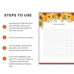 Thanksgiving Dots and Boxes Game Thanksgiving Activity for Kids, Teens ...