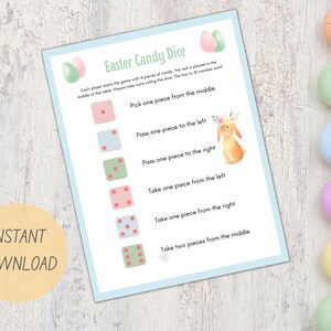 Printable Easter Candy Dice Game Perfect for Classroom Activities or an ...