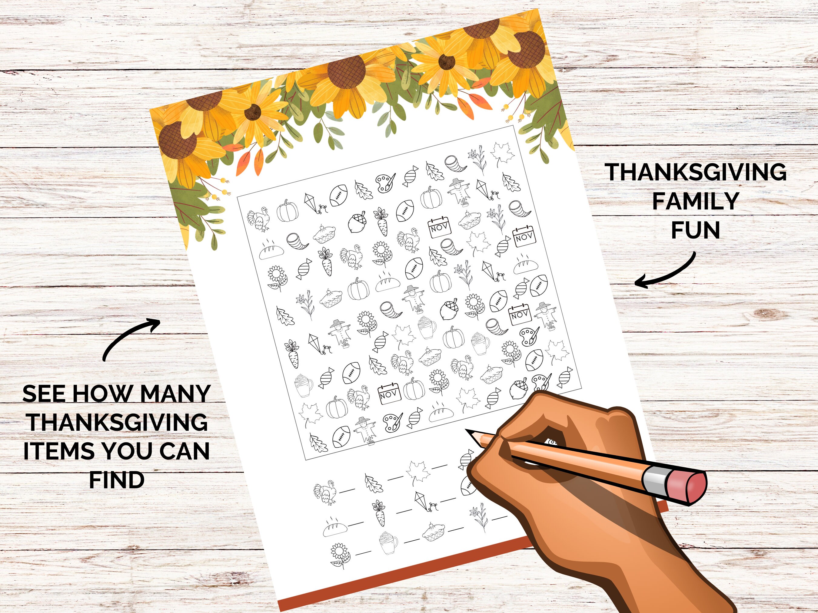 Thanksgiving I Spy Game Thanksgiving Activity for Kids, Teens and ...