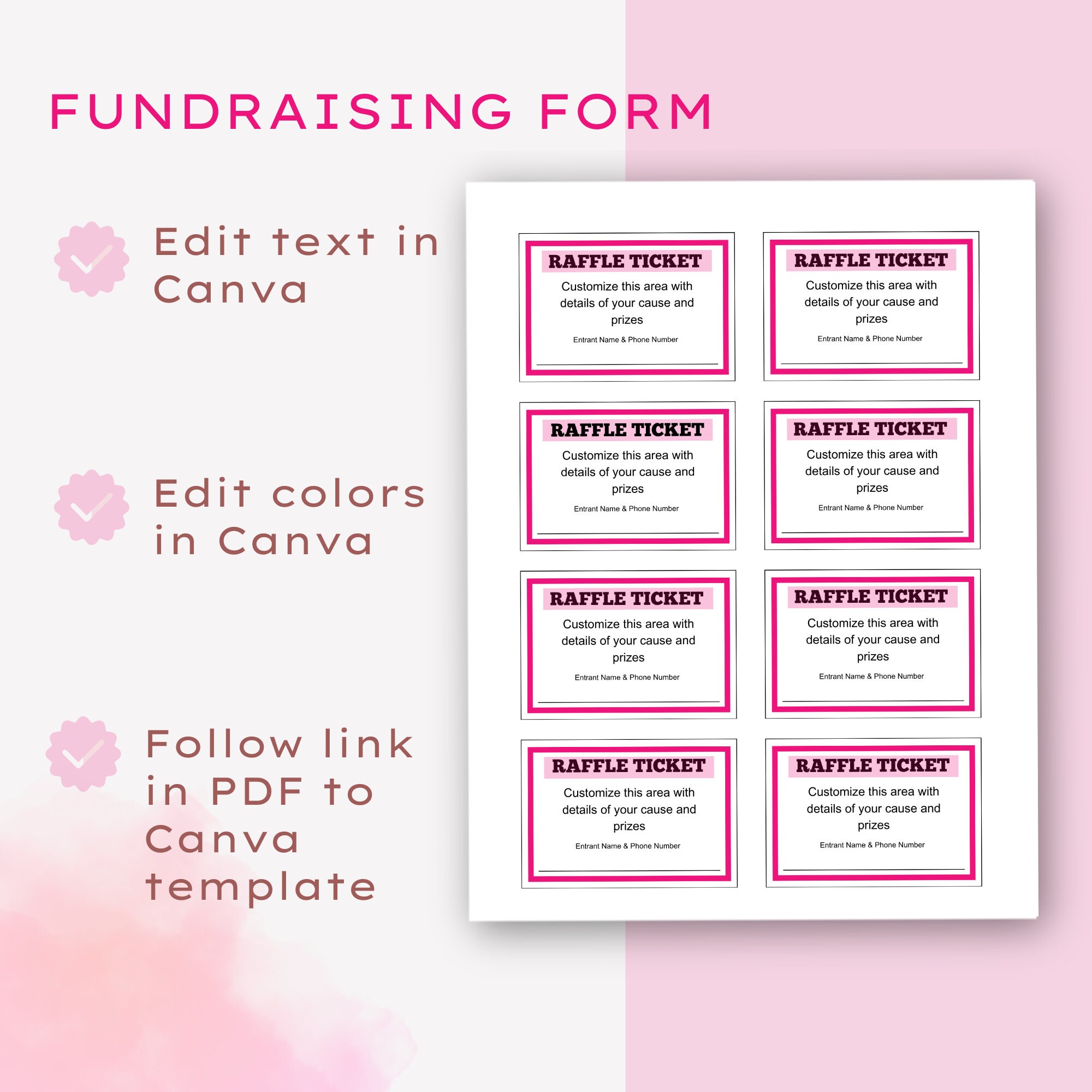 Cheer Fundraiser Raffle Tickets Template School Cheer Squad Fundraising ...