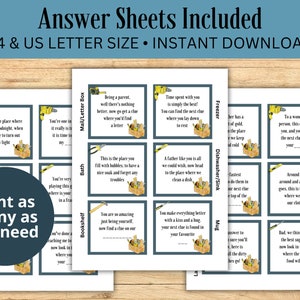 Fathers Day Printable Scavenger Hunt for Kids & Dads Indoor Treasure ...