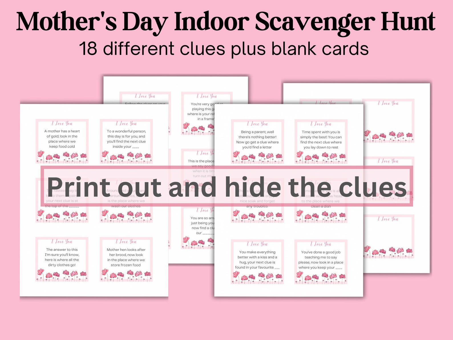 Printable Mothers Day Scavenger Hunt for Kids & Moms | Indoor Treasure ...