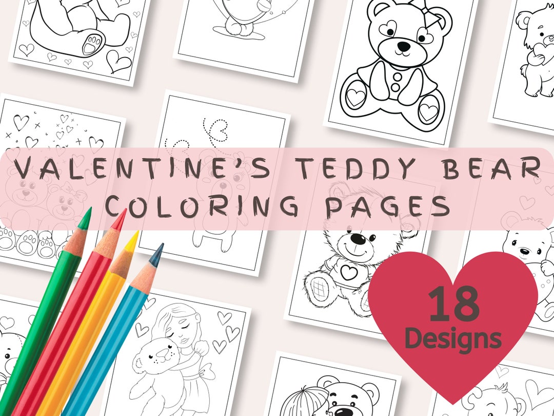 Valentine Bear Coloring Pages Happy Valentine's Day Teddy Bear Coloring ...