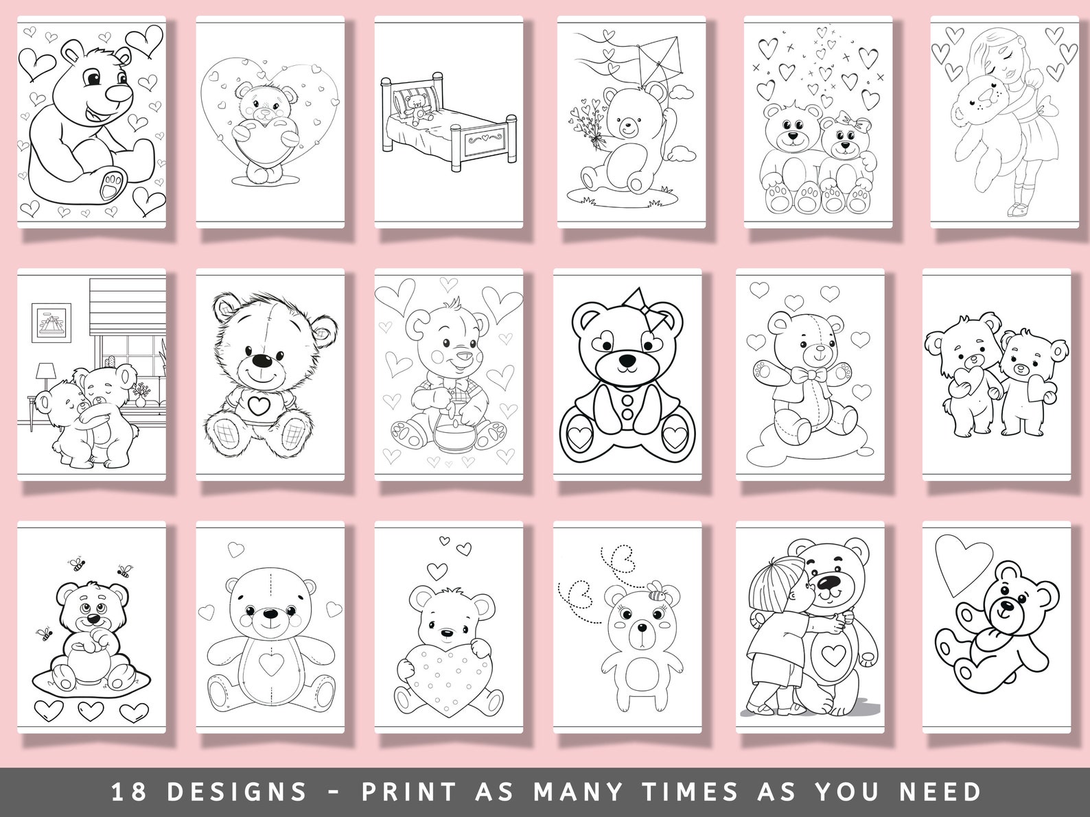 Valentine Bear Coloring Pages Happy Valentine's Day Teddy Bear Coloring ...