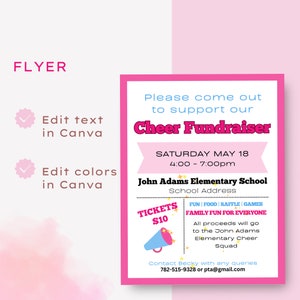 Cheer Leading Fundraiser Template Bundle | School Cheer Squad ...