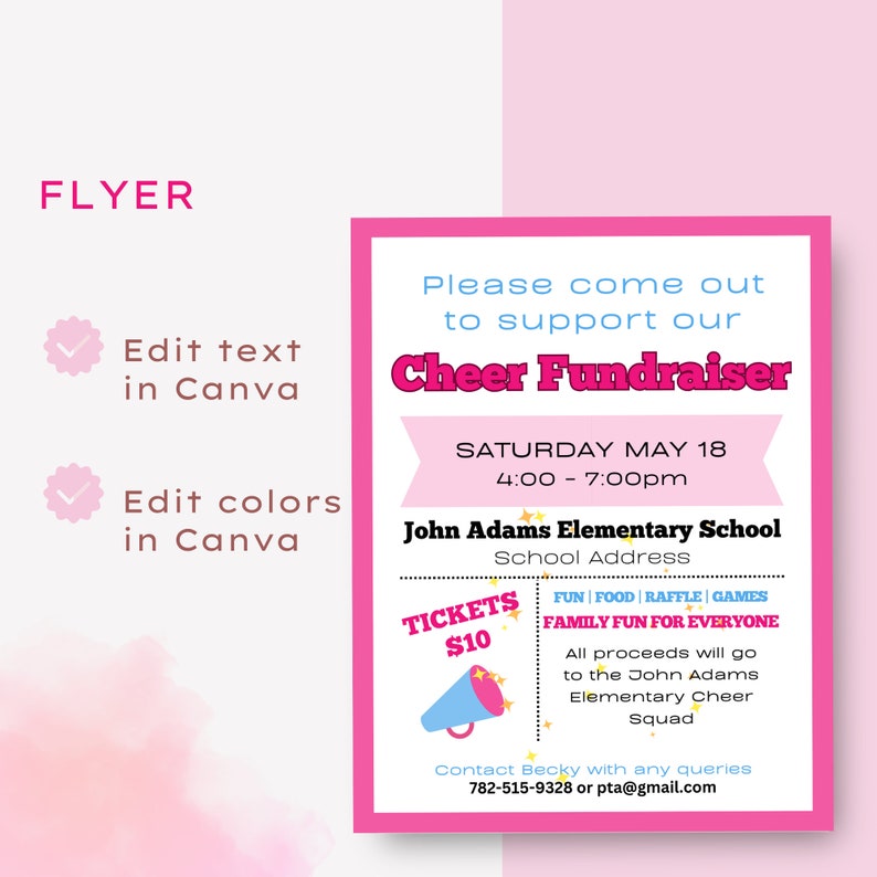 Cheer Leading Fundraiser Template Bundle | School Cheer Squad ...