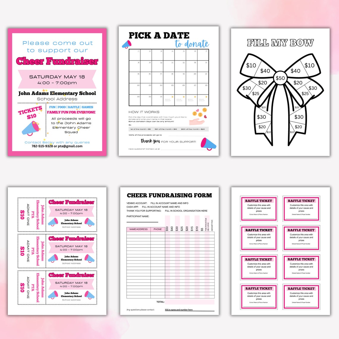 Cheer Leading Fundraiser Template Bundle | School Cheer Squad ...