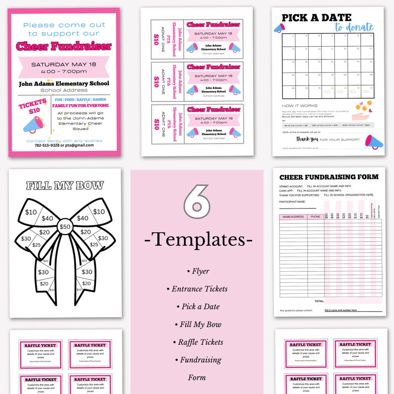 Cheer Leading Fundraiser Template Bundle | School Cheer Squad ...