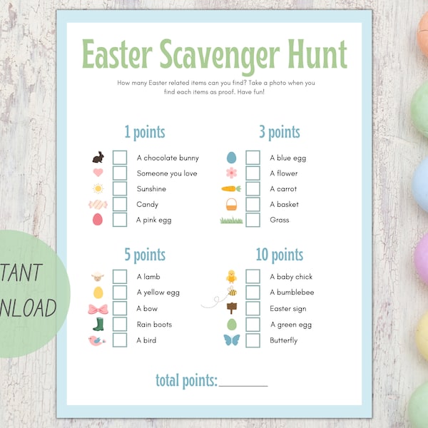 Printable Mothers Day Scavenger Hunt for Kids & Moms Indoor Treasure ...
