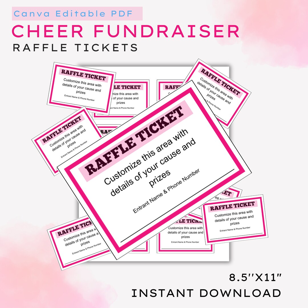 Cheer Fundraiser Raffle Tickets Template | School Cheer Squad ...