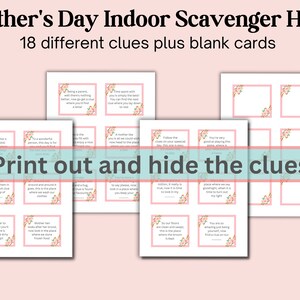 Indoor Printable Mother's Day Scavenger Hunt for Kids & Moms | Treasure ...