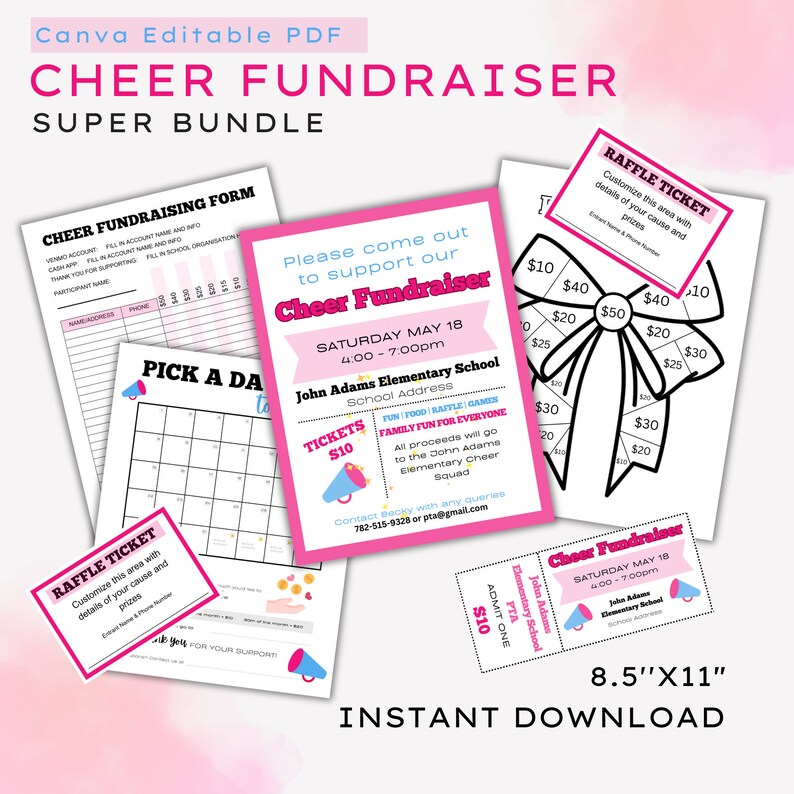 Cheer Leading Fundraiser Template Bundle | School Cheer Squad ...