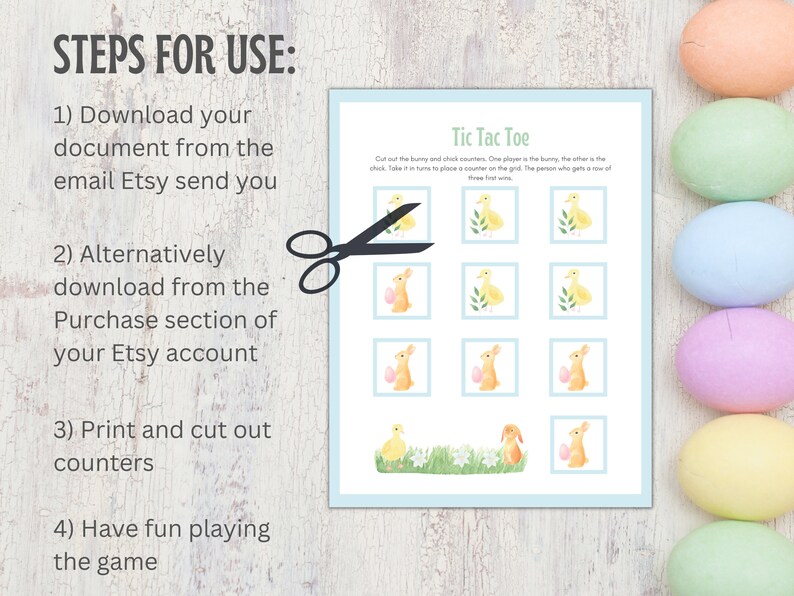 Tic Tac Toe Printable Easter Game for Easter | PDF Download - Etsy