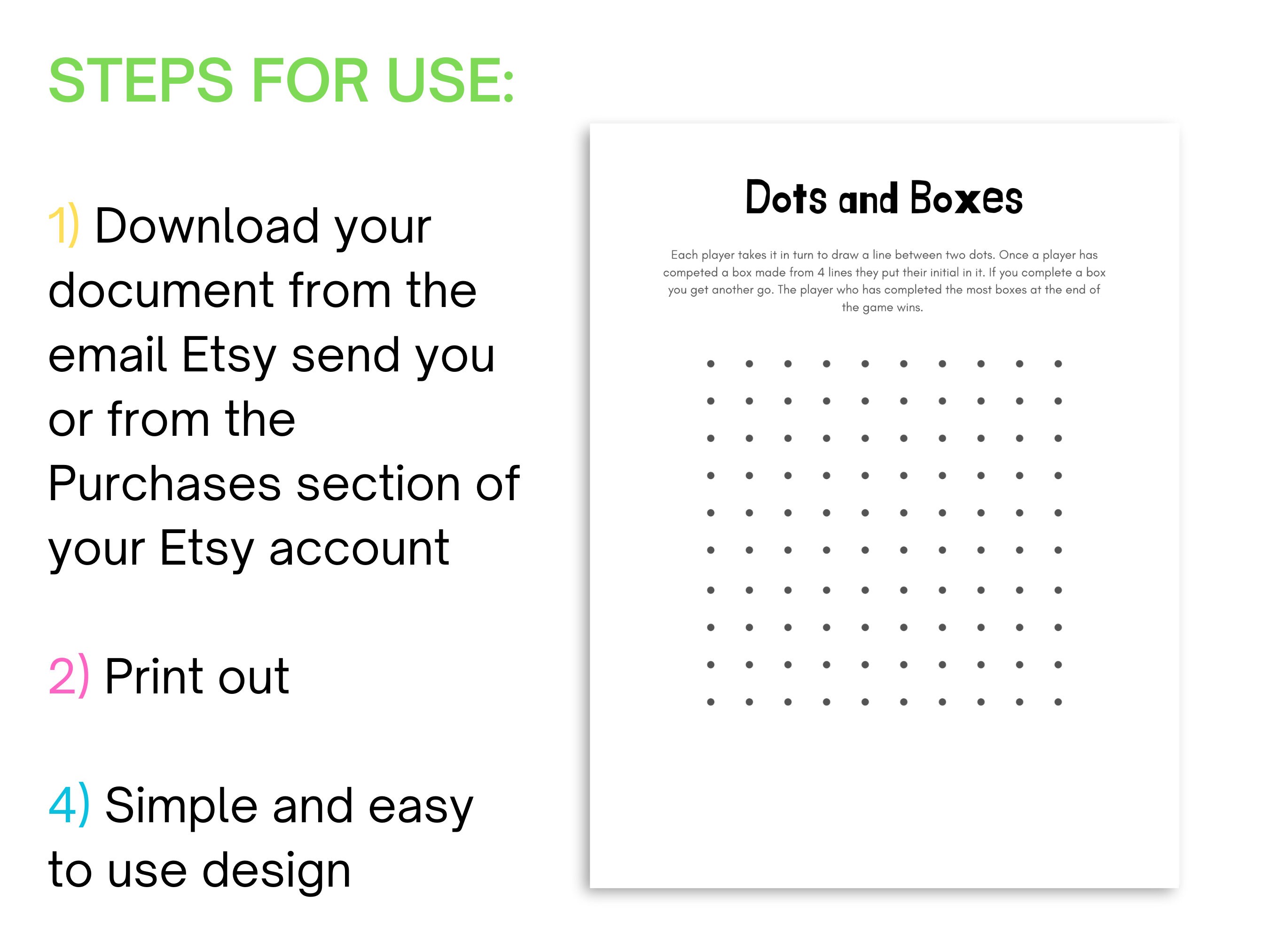 Printable Dots and Boxes Sheets Restaurant, Classroom and Travel Games ...