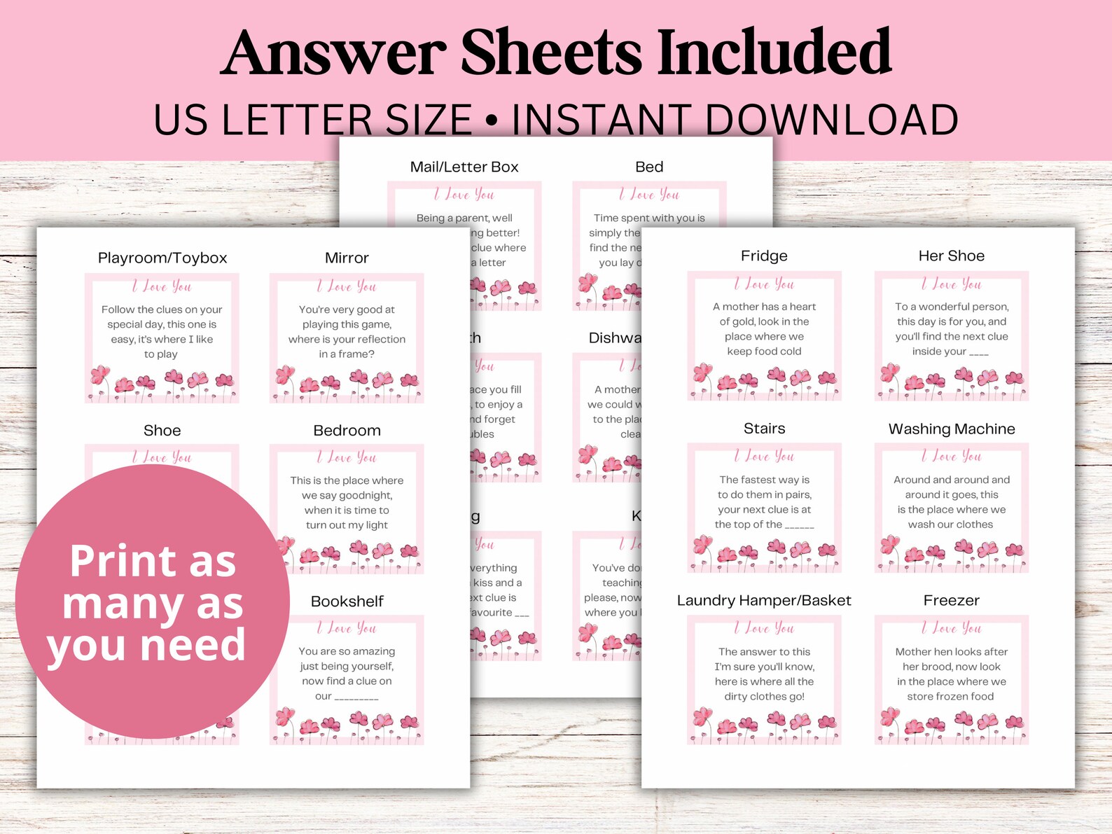 Printable Mothers Day Scavenger Hunt for Kids & Moms | Indoor Treasure ...