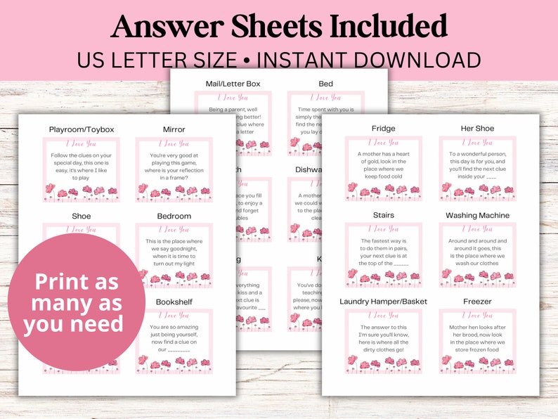 Printable Mothers Day Scavenger Hunt for Kids & Moms | Indoor Treasure ...