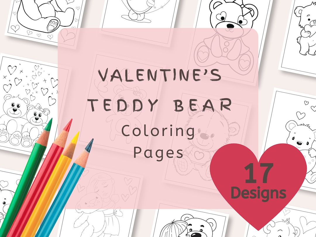 Valentine Bear Coloring Pages Happy Valentine's Day Teddy Bear Coloring ...