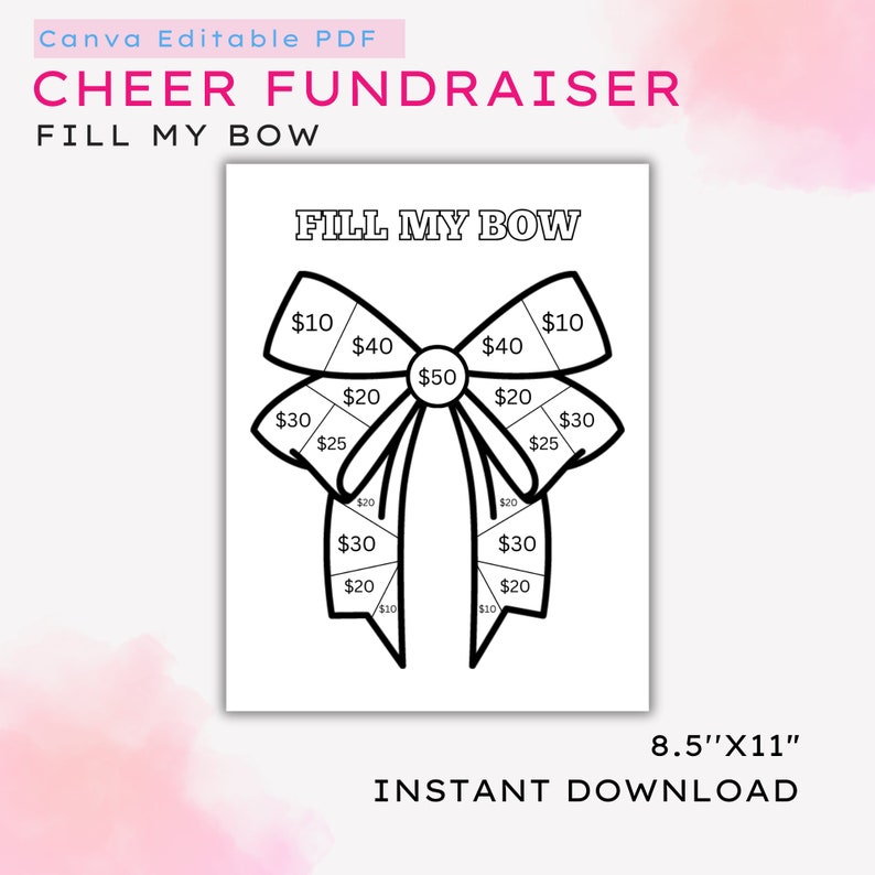 Cheer Bow Fundraiser Template | School Cheer Squad Fundraising Forms ...