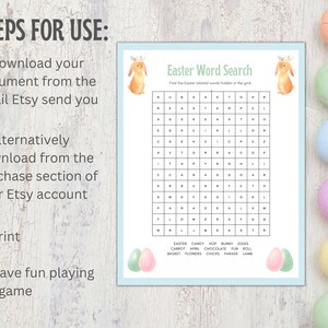 Easter Egg Word Search Printable Game for Easter Basket School ...