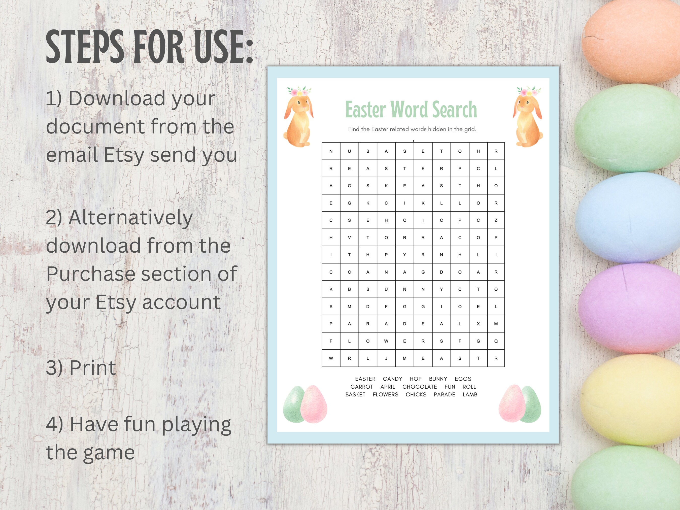 Easter Egg Word Search | Printable Game for Easter Basket | School ...