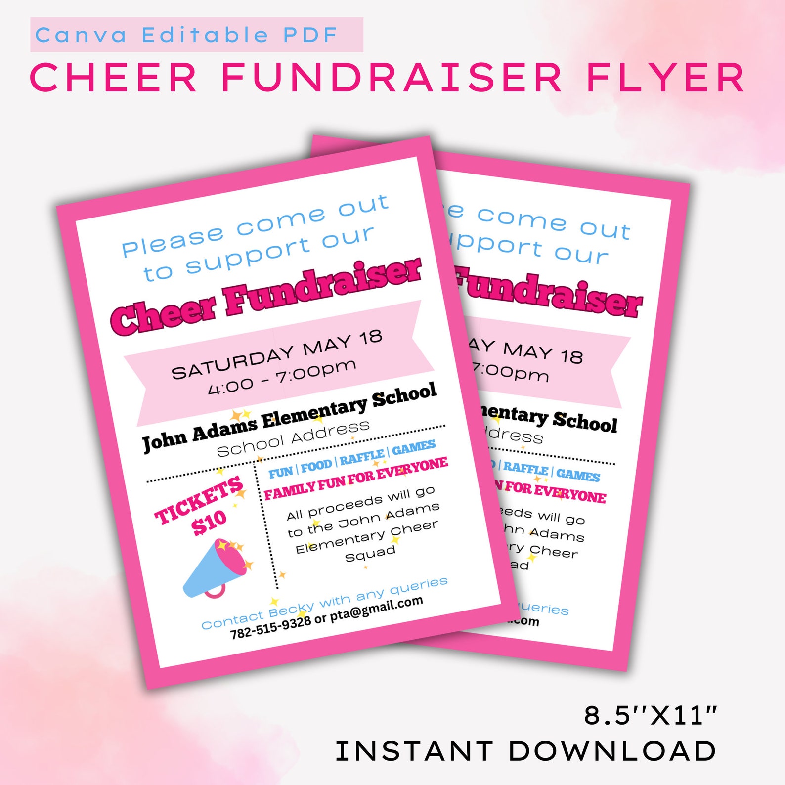 Cheer Fundraiser Flyer Template School Cheer Squad Fundraising Forms ...