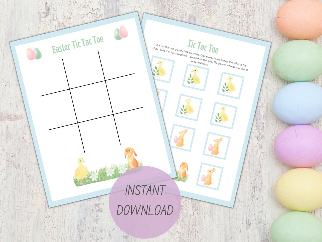 Tic Tac Toe Printable Easter Game for Easter | PDF Download - Etsy