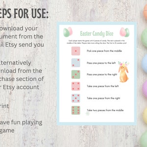 Printable Easter Candy Dice Game Perfect for Classroom Activities or an ...