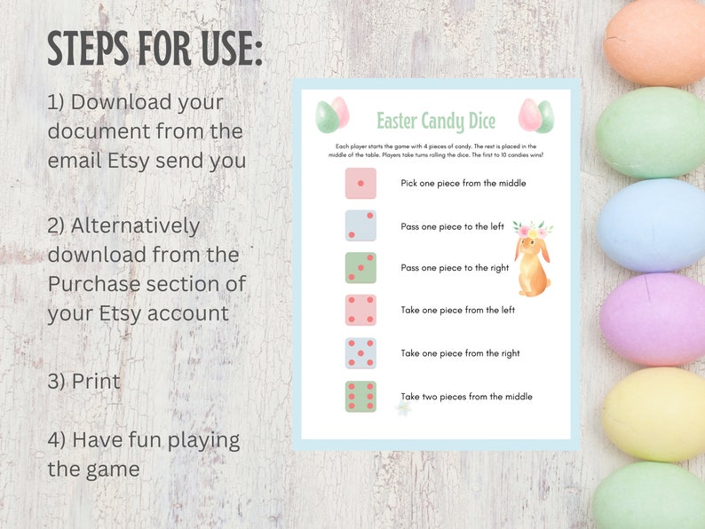 Printable Easter Candy Dice Game Perfect for Classroom - Etsy