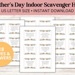 Printable Mothers Day Scavenger Hunt for Kids & Moms Indoor Treasure ...