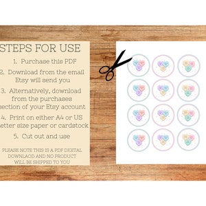 Printable Candy Sweet Heart Conversation Cupcake Toppers DIY Cake ...