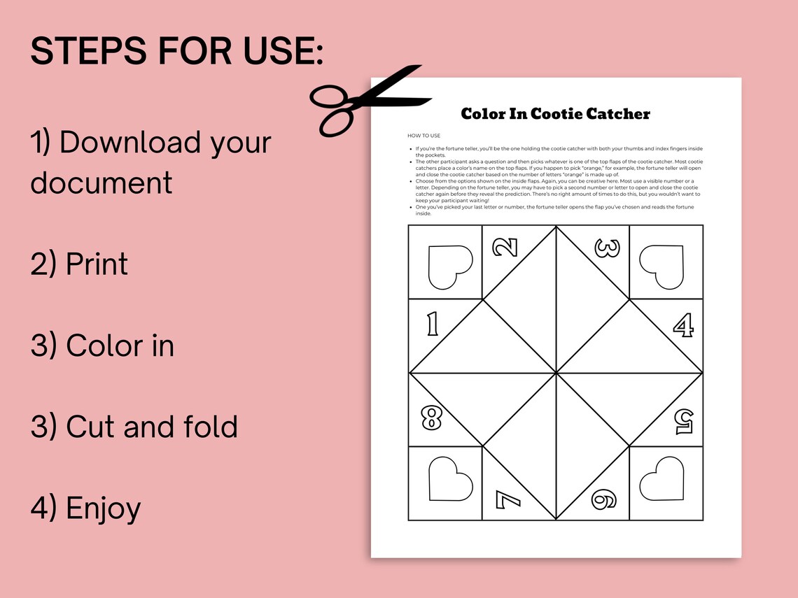 Printable Valentine's Day Classroom Project | Color in Cootie Catcher ...