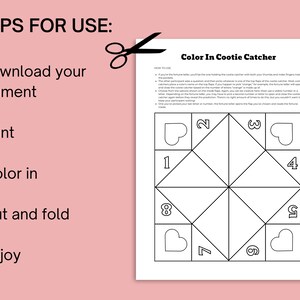 Printable Valentine's Day Classroom Project | Color in Cootie Catcher ...