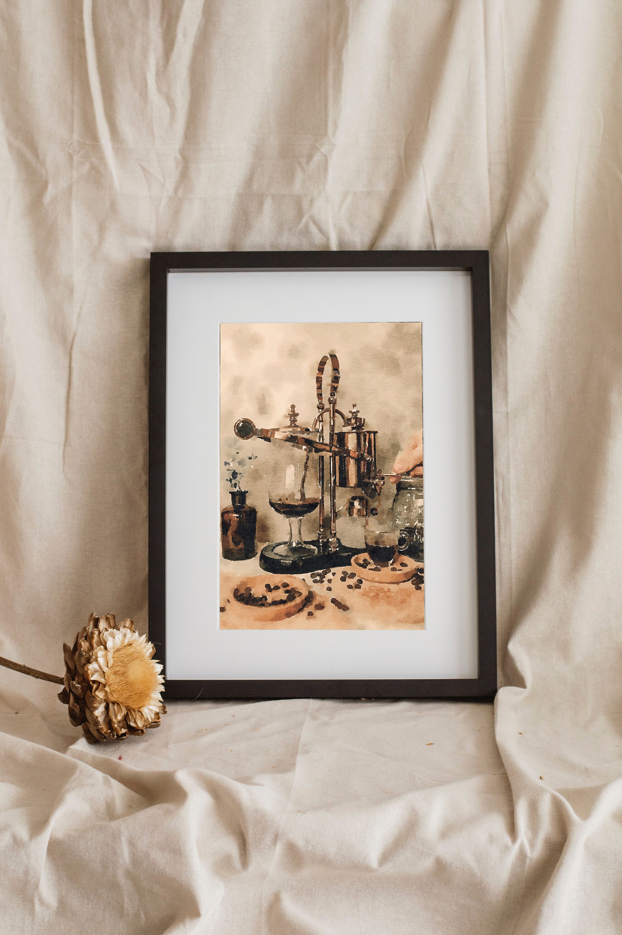 Still Life Coffee Painting, Moody Interiors Still Life Art Print ...
