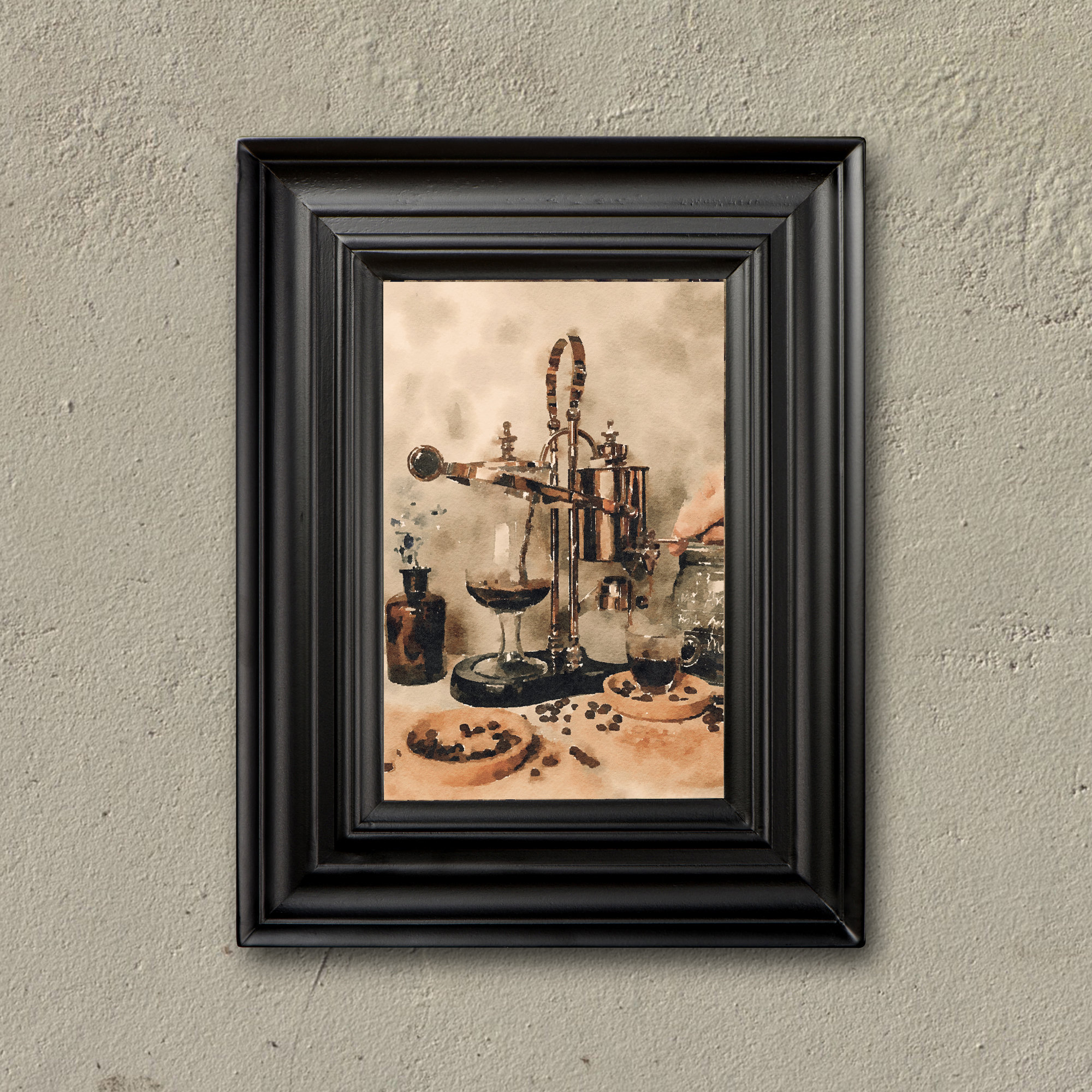 Still Life Coffee Painting, Moody Interiors Still Life Art Print ...