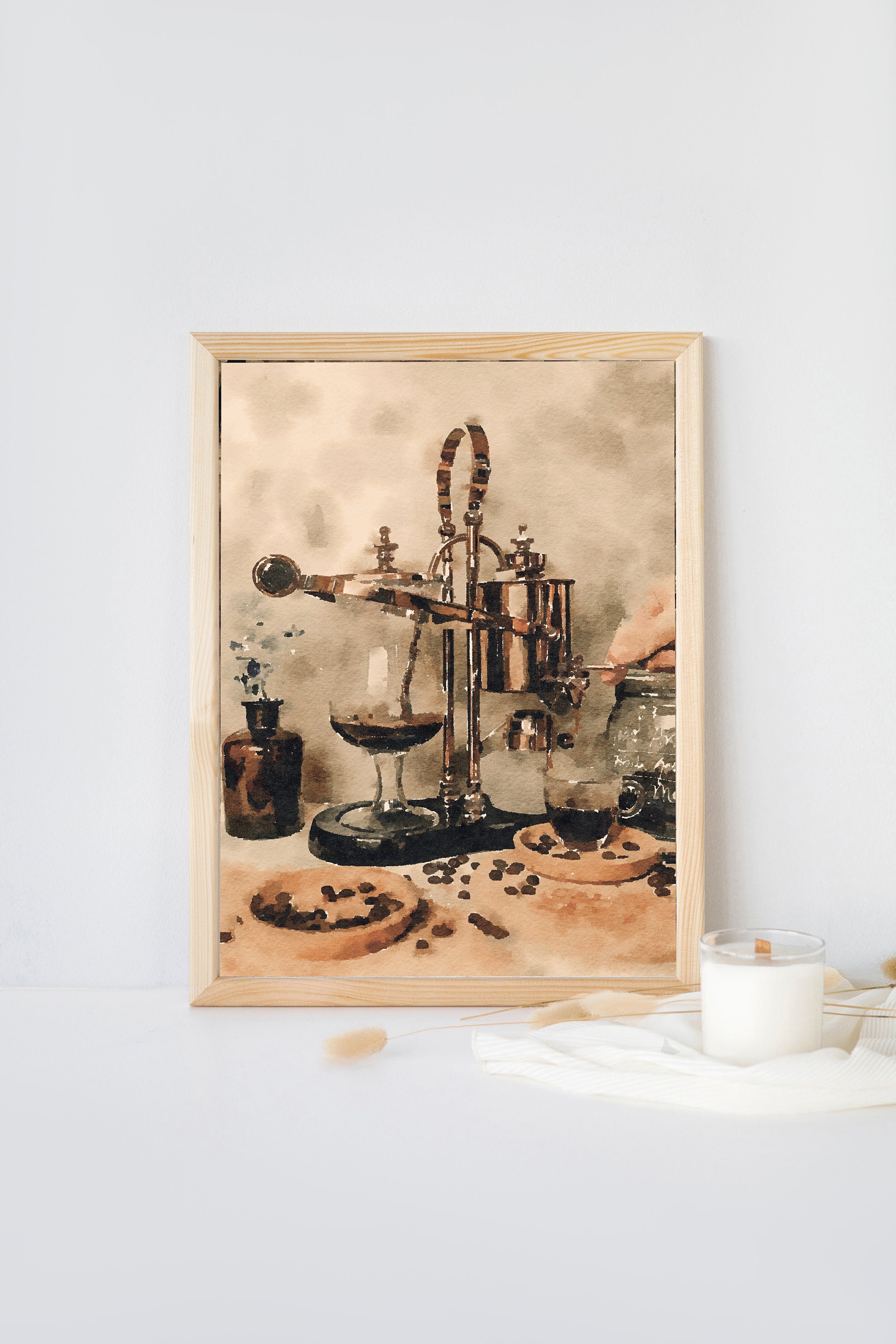 Still Life Coffee Painting, Moody Interiors Still Life Art Print ...