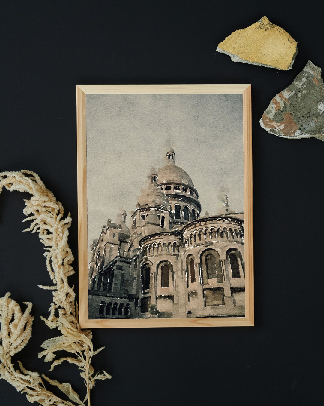 Vintage French Architecture Painting Digital Wall Art Print the ...