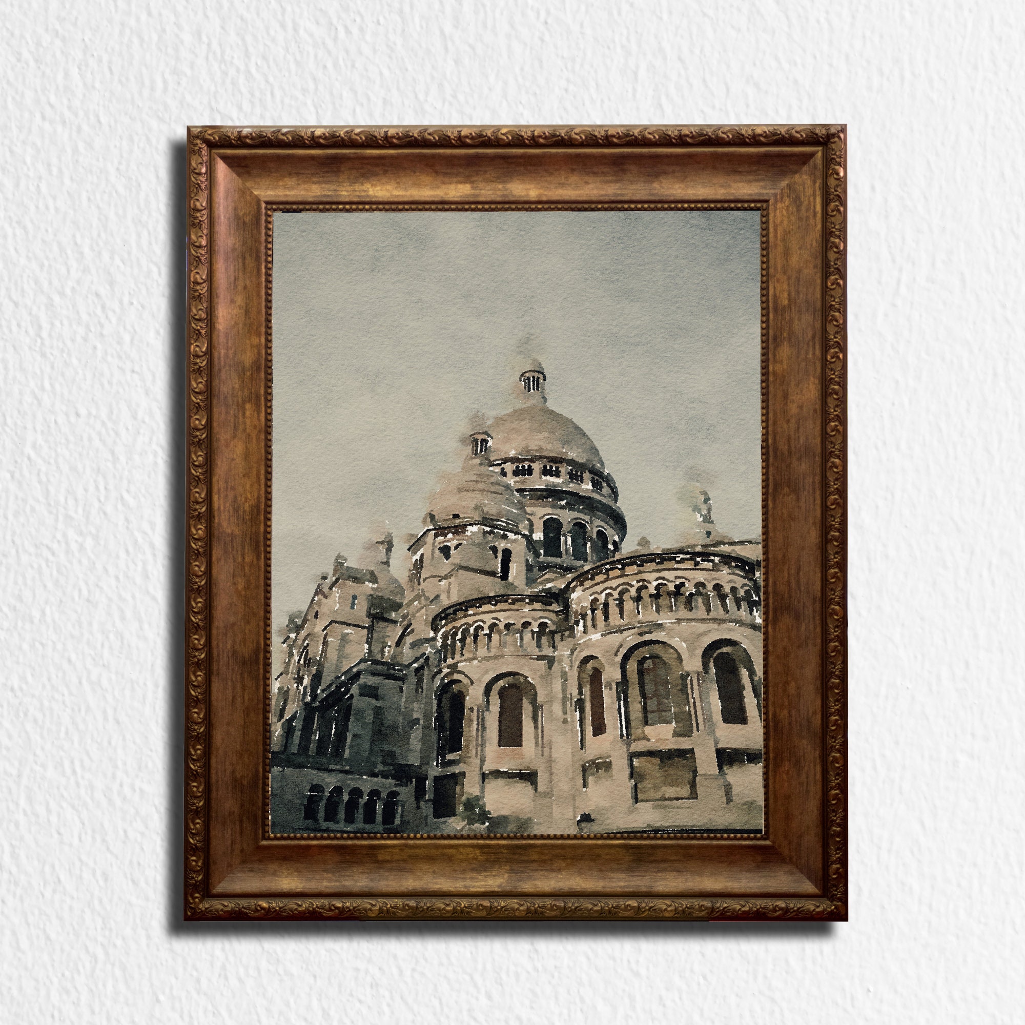 Vintage French Architecture Painting Digital Wall Art Print the ...