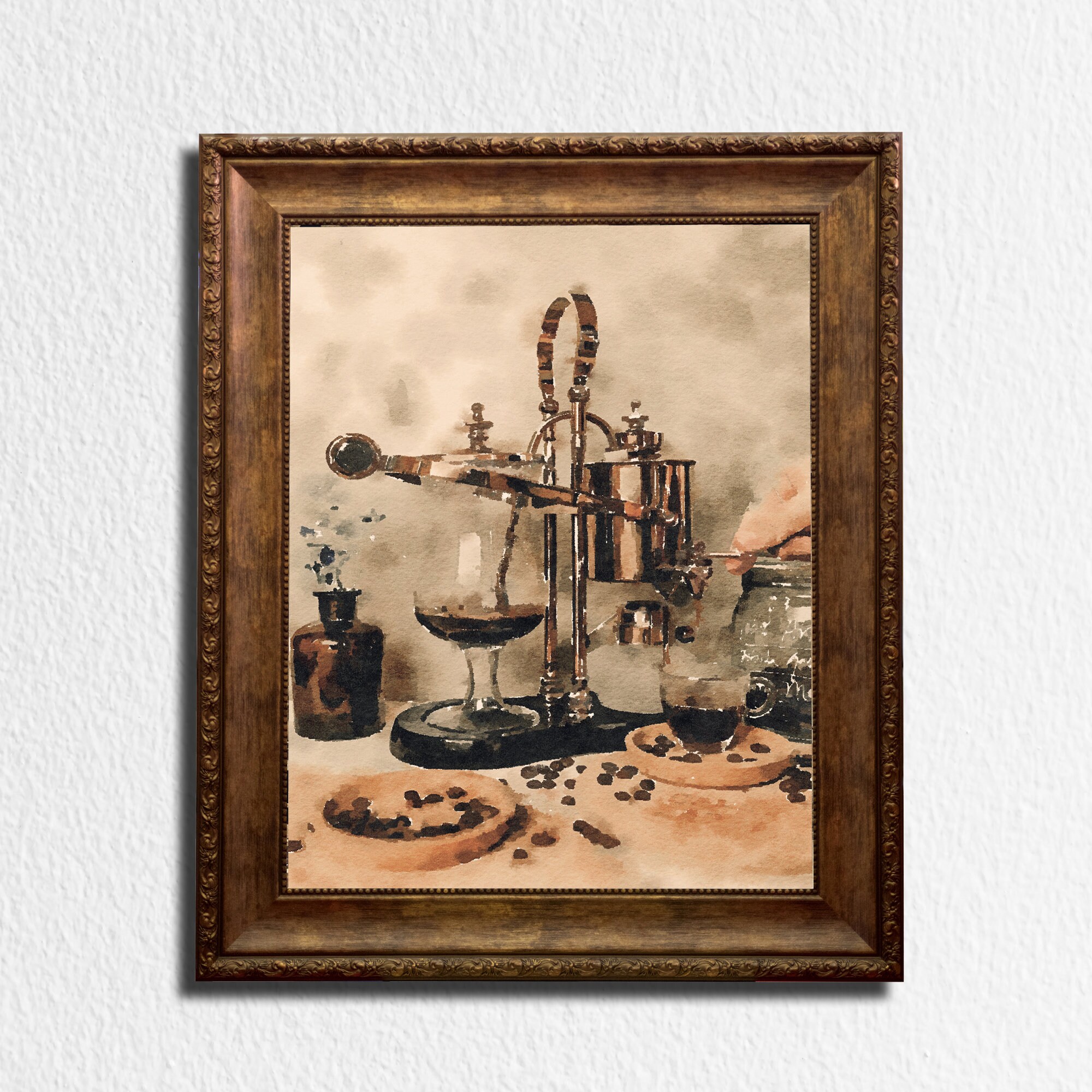 Still Life Coffee Painting, Moody Interiors Still Life Art Print ...