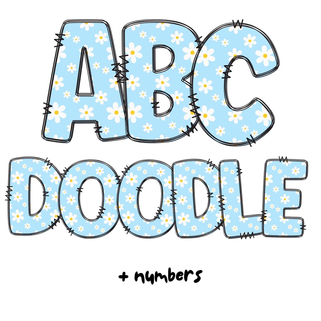 Daisy Doodle Alphabet: Floral Letter PNG Clipart (digital Download - Etsy