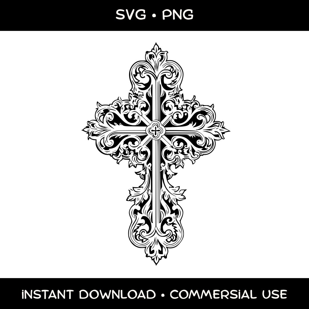 Cross Svg , Old Vintage Cross Svg, Christian Svg, Decorative Cross Svg ...