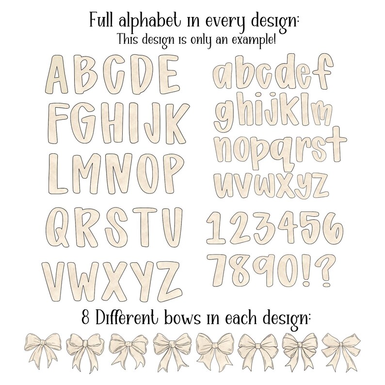 Pink Doodle Alphabet PNG Bundle – Coquette Bow Letters, Preppy Pink ...