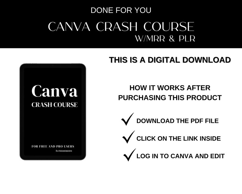 Canva Crash Course With Master Resell Right MRR and Private Label ...