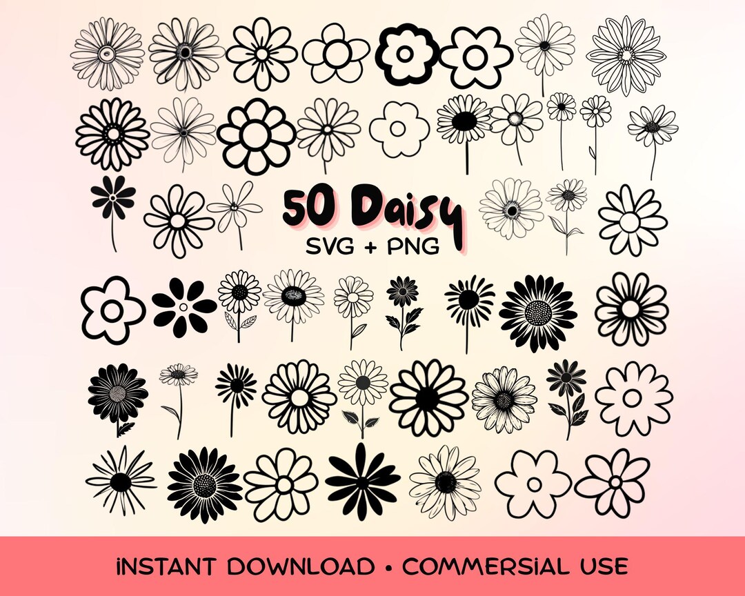 Daisy SVG Bundle, Flower Svg Png, Spring Bundle, Daisy Flower Cut File ...