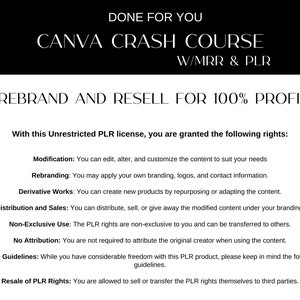 Canva Crash Course With Master Resell Right MRR and Private Label ...